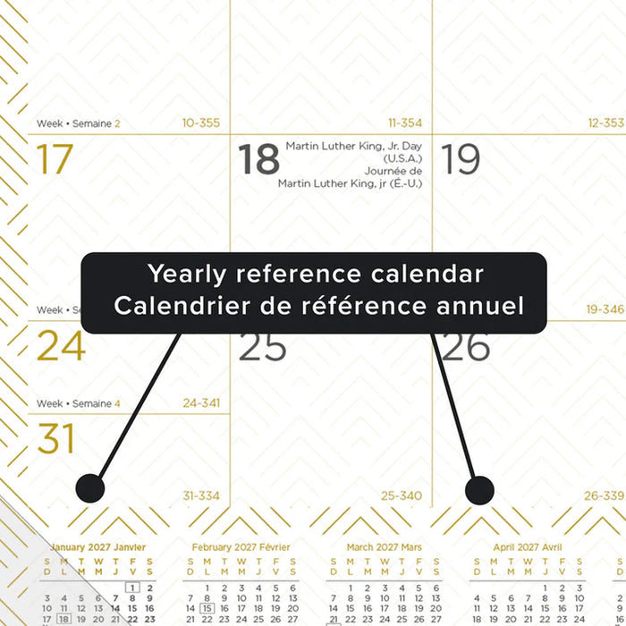 Calendar Pad-Desk Monthly 22X17 Gold Bilingual 2027 (C199003B-27) — TG ...